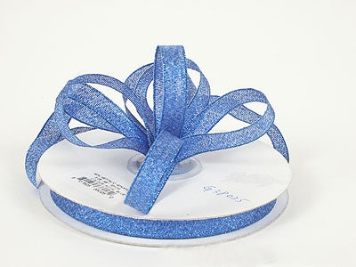 Royal Blue Metallic Ribbon - ( W: 1/4 Inch | L: 25 Yards )