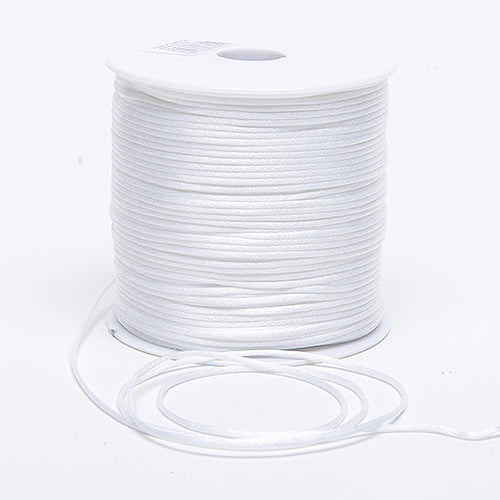 3mm x 100 Yards White 3mm Satin Rat Tail Cord