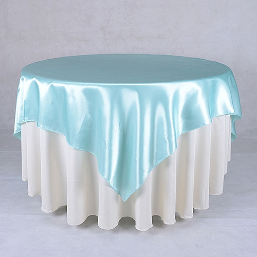 Aqua - 90 x 90 Inch Satin Square Table Overlays