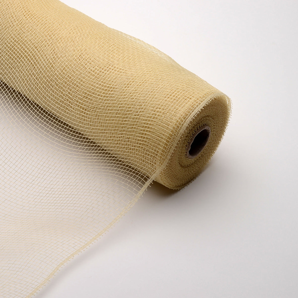 Tan - Floral Mesh Wrap Solid Color ( 10 Inch x 10 Yards )