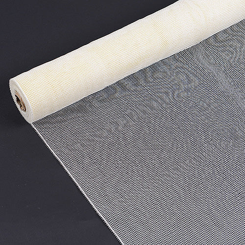 Ivory - Floral Mesh Wrap Solid Color ( 10 Inch x 10 Yards )